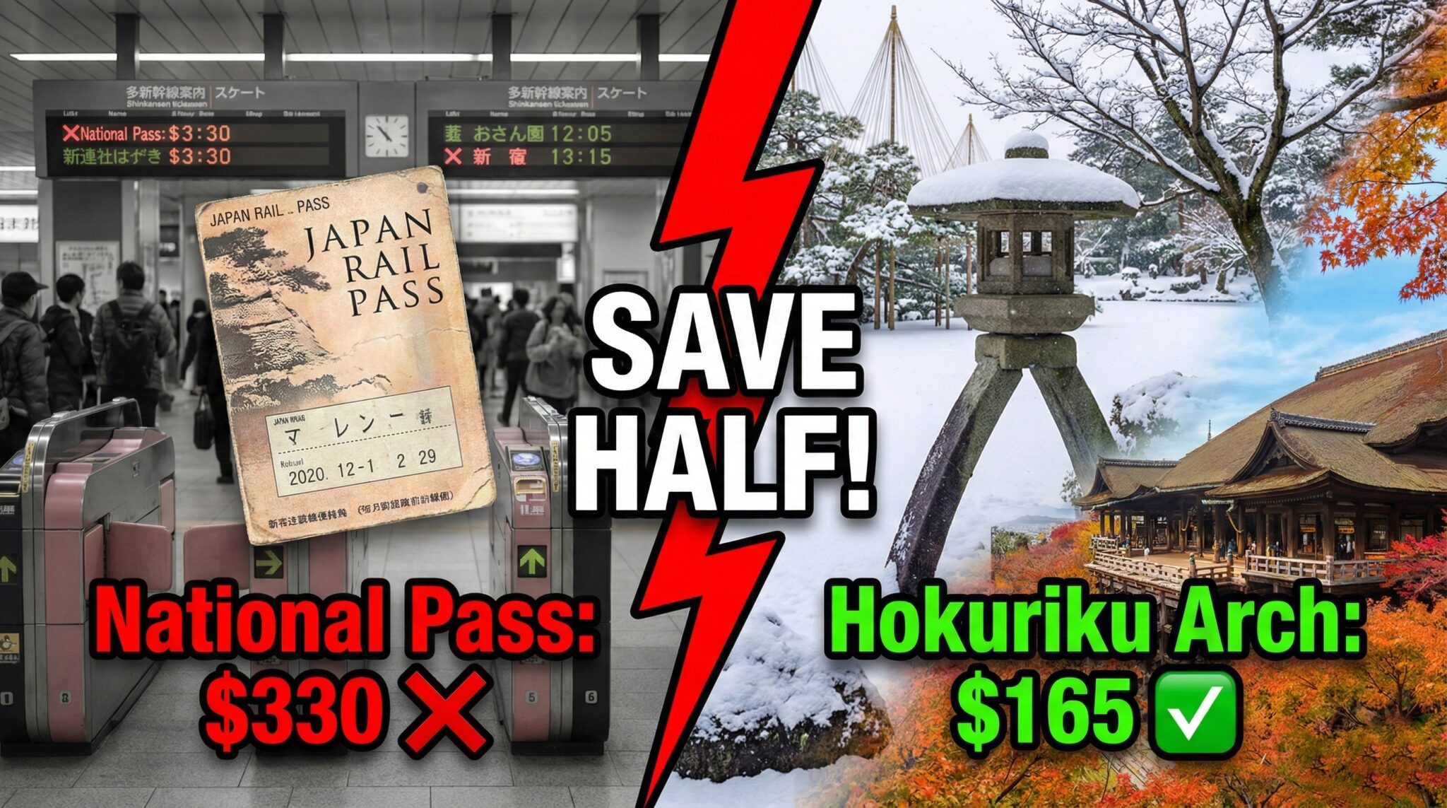 Hokuriku Arch Pass vs JR Pass | Price & Route Guide 2026 | Japan Travel ...